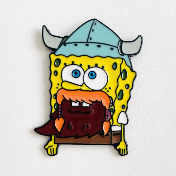 pricklyfinds | Jewelry | 84 Viking Spongebob Squarepants Enamel Pin ...